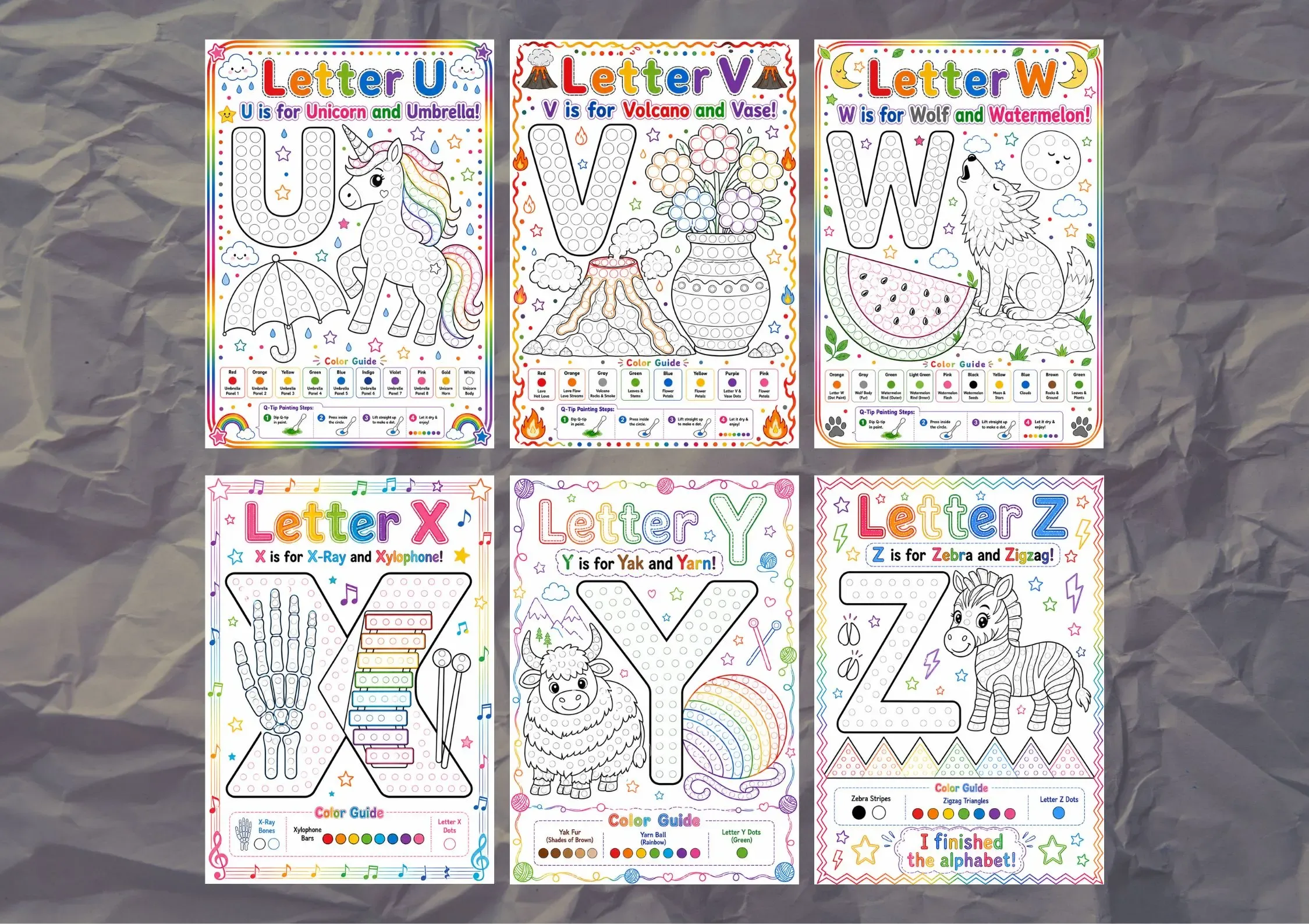 Free Printable Alphabet Q-Tip Painting Templates for Early Learners