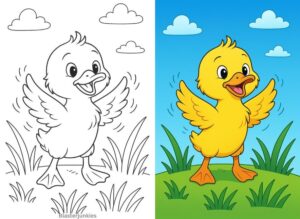 Cute Duck Coloring Pages