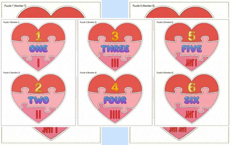 10 Free Valentine’s Day Math Puzzles: Count to 10 Activity (Printable ...