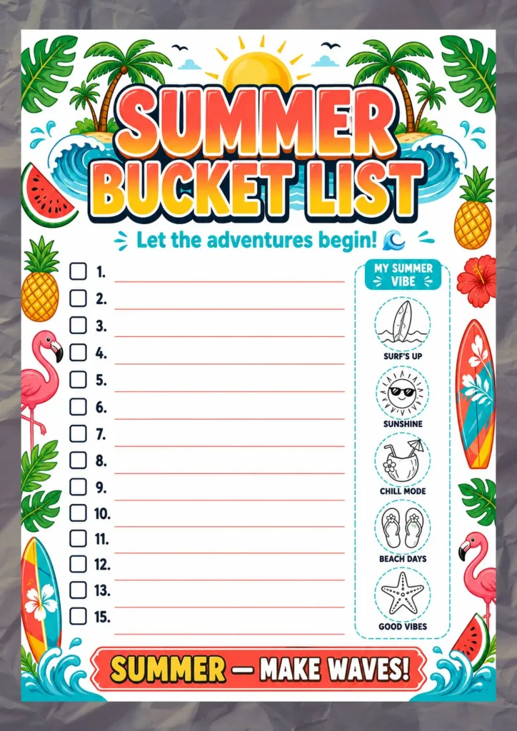 How to Use a Summer Bucket List Printable With Kids