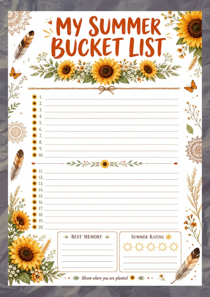 How to Use a Summer Bucket List Printable With Kids