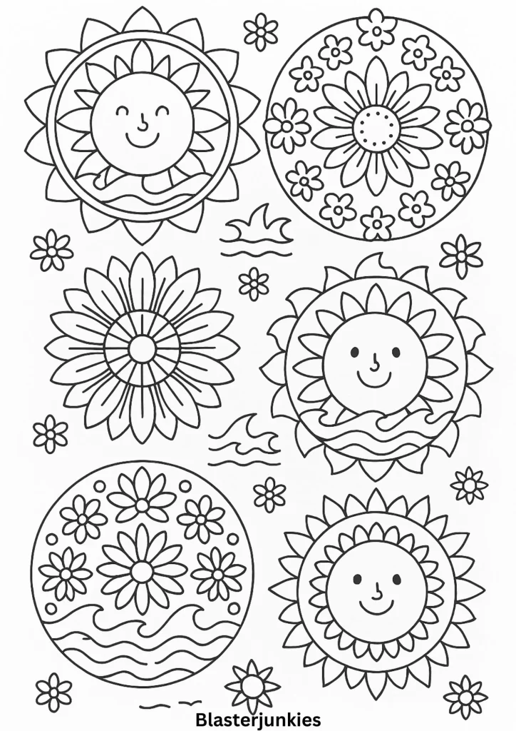 Easy Summer Coloring Pages for Kids